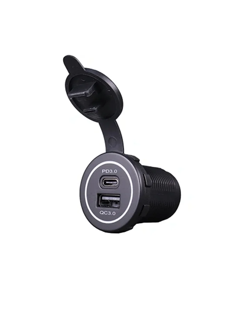 Flush mount USB C connector panel outlet