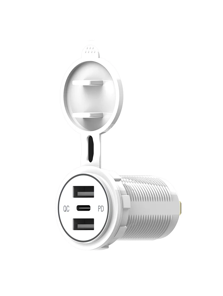 DAMAVO Triple USB car charger 12 volt dual outlet adapter USB DC factory