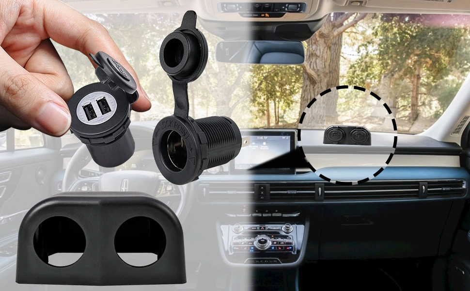 usb c panel mount 12v double usb socket usb to 12v socket Manufacturer ...