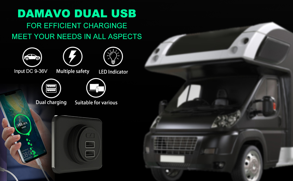 car usb port camper usb sockets usb bus poweredt Manufacturer | DAMAVO