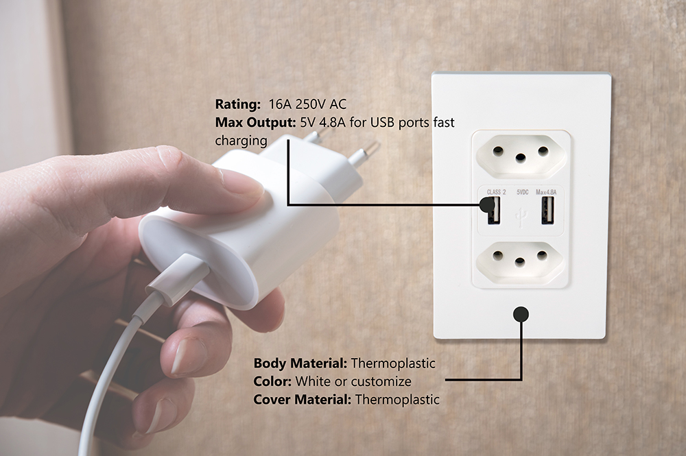 italian wall socket USB electrical outlets wall plugs with USB ...