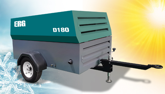 D Series Diesel Portable Screw Air Compressor - ERG Compressors