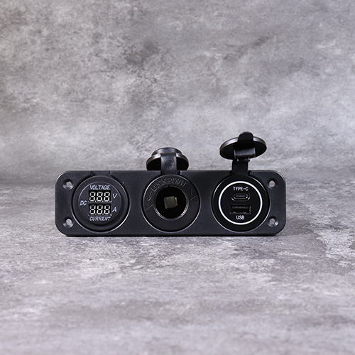 Heavy duty 12 volt power outlet car charger with USB C port ...