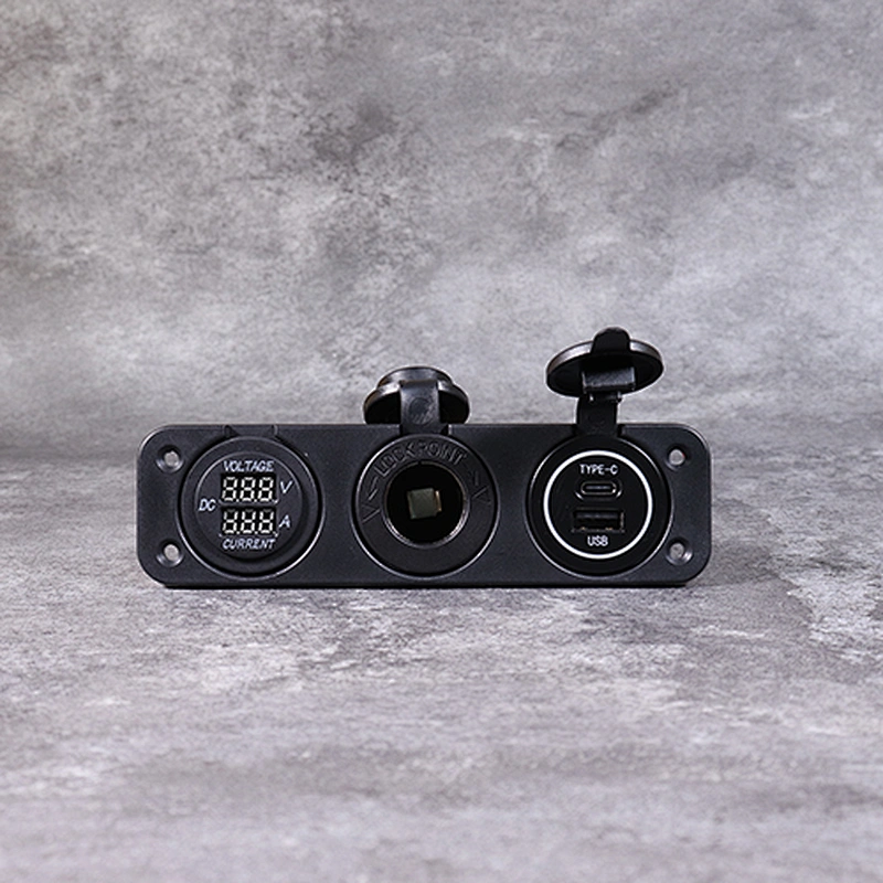 Heavy duty 12 volt power outlet car charger with USB C port ...