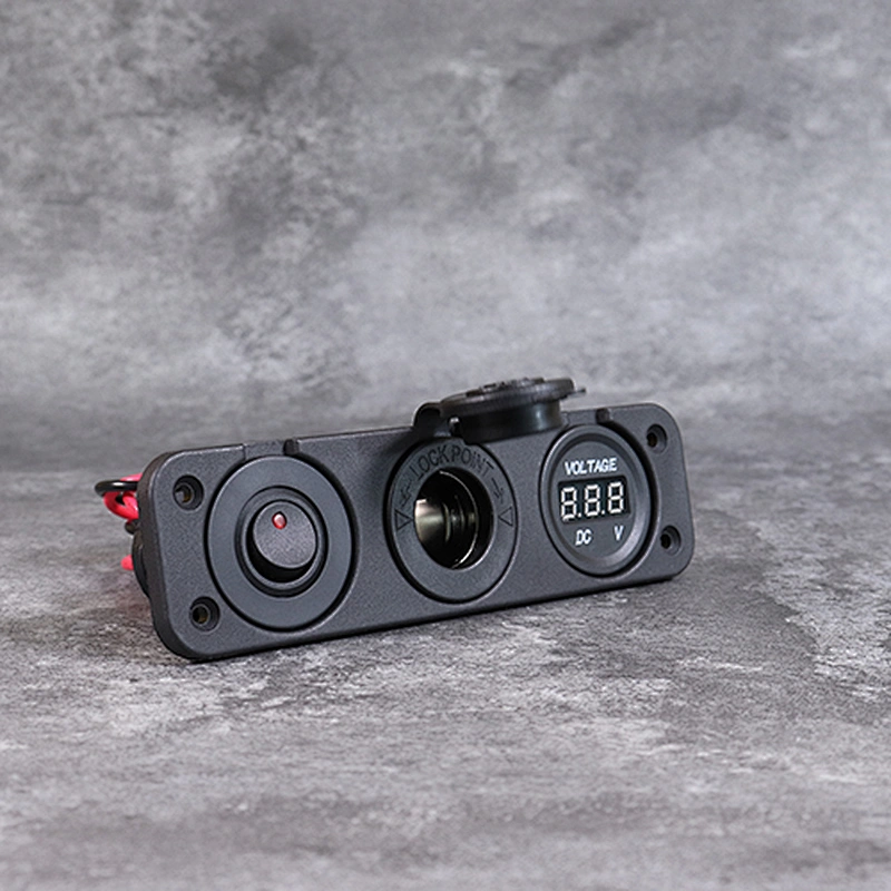 12 volt adapter socket car voltmeter gauge accessory power outlet in ...