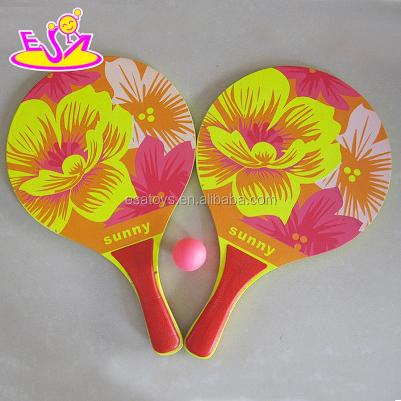 Customize children wooden beach bat set for promotional W01A098 from ...