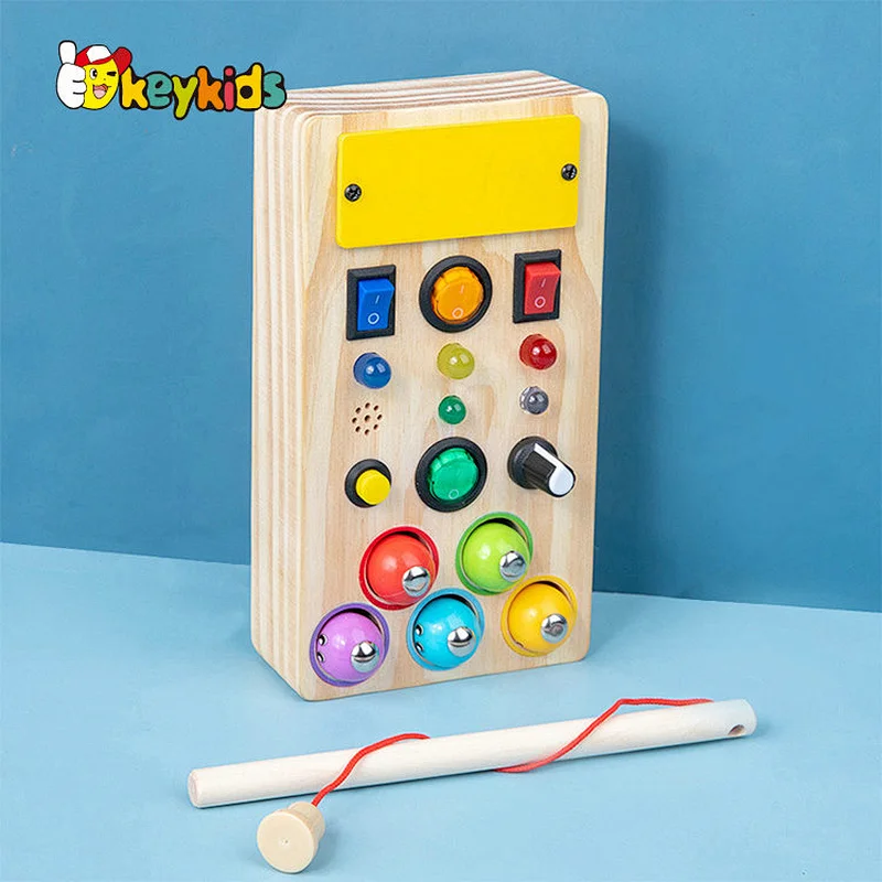 Educational learning sensory light up button switch board toy for kids ...