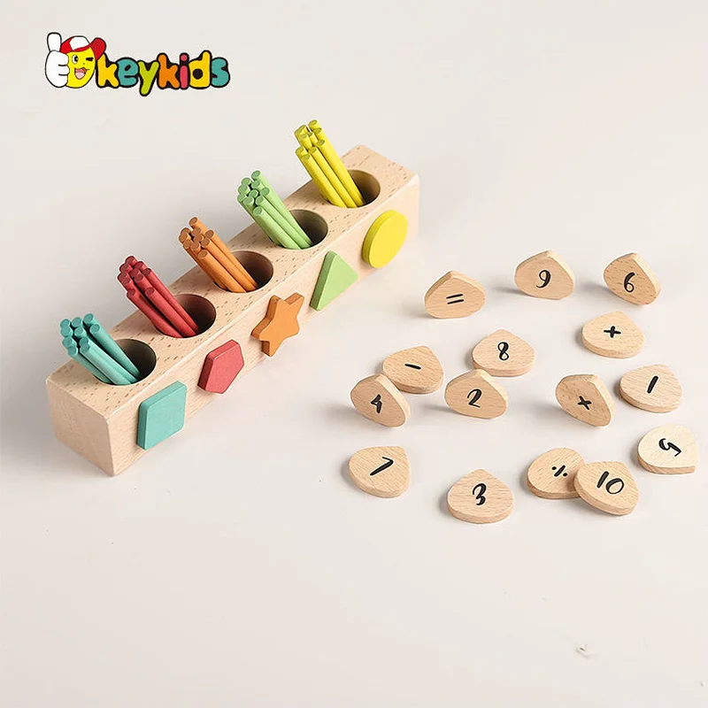 Educational Montessori wooden counting sticks sorting toy for kids W12E185