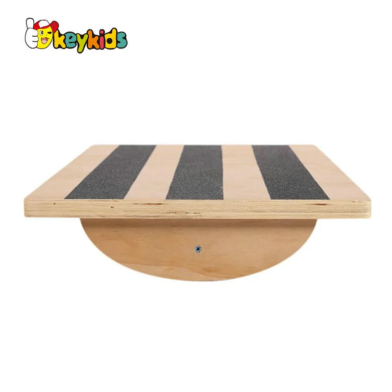 Professional core strength wooden balancing board with rocker W01F081