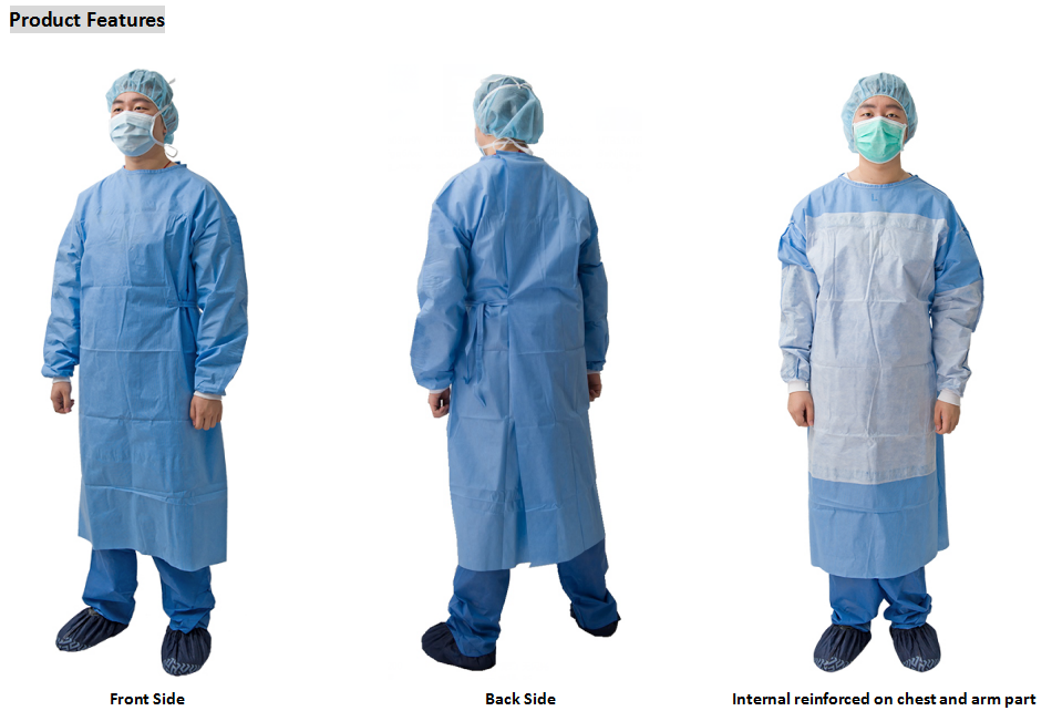 reinforced disposable surgical gown , spunlace surgical gown , surgical ...