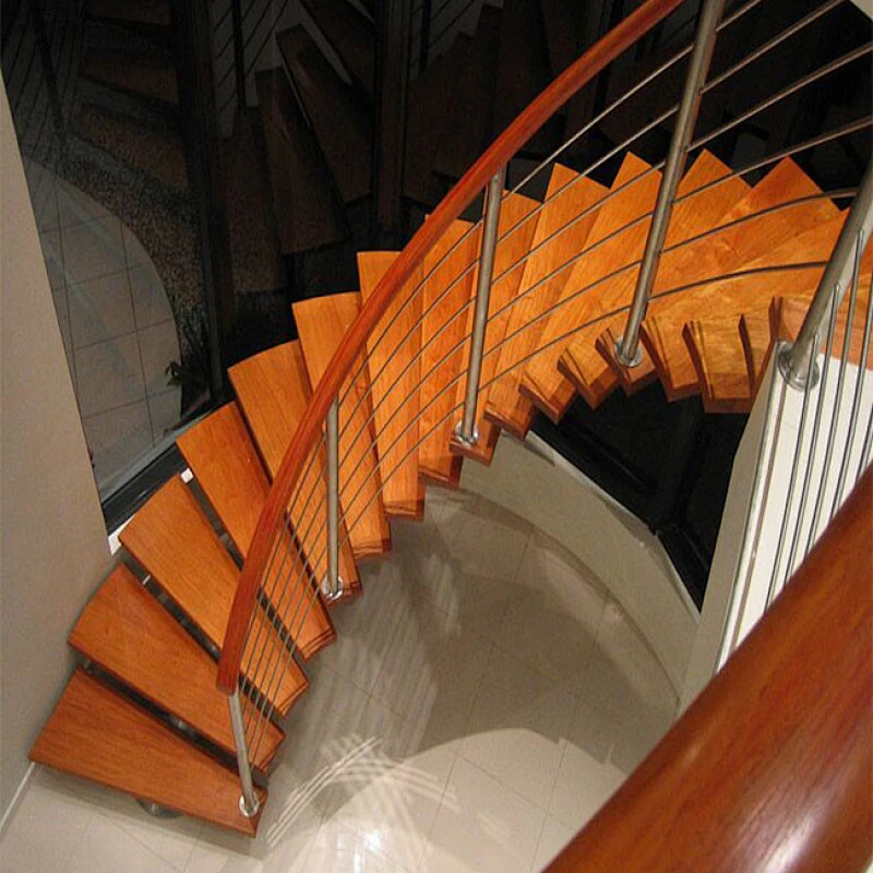Easily Installed Curved Staircase Wood Tread Curved Stairs