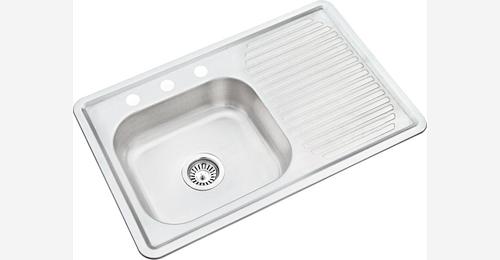 Kitchen Faucet Rectangular Sink with Drainboard Stainless Steel from ...