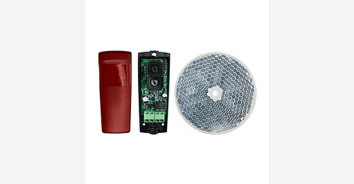 Photocell sensor with round reflector safety infrared beam