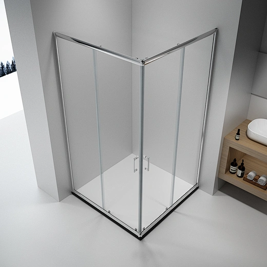 Corner Bathroom Custom Shower Simple Bathroom Tempered Glass Square