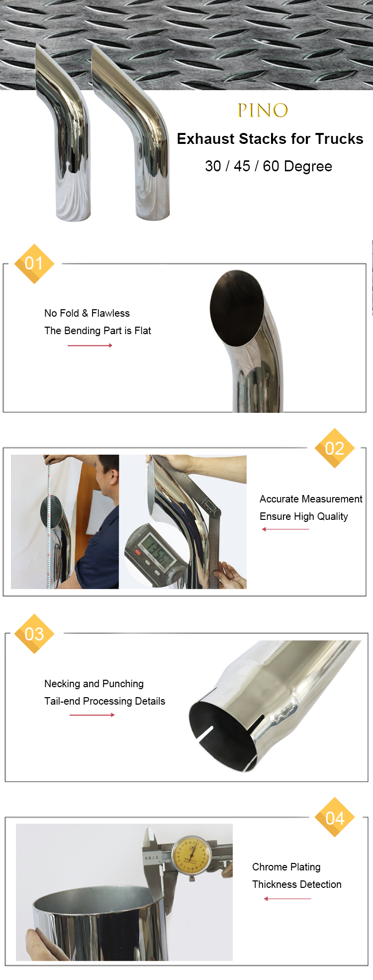 7 inch exhaust stack Miter Cut Exhaust Stack Kits