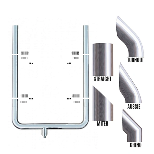 7 inch exhaust stack Miter Cut Exhaust Stack Kits