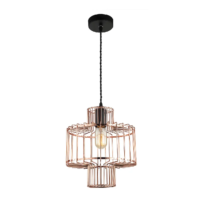 rustic iron rose gold pendant light | huipu light