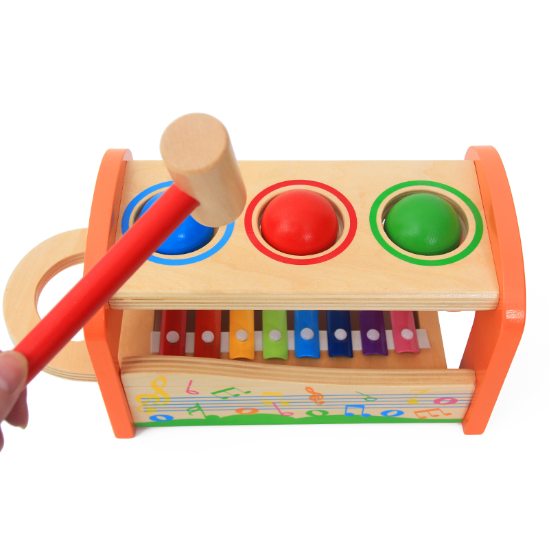 Wooden knocking table Xylophone Music Toy Pounding Toy Ball pounder toy ...