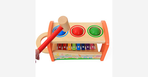 Wooden knocking table Xylophone Music Toy Pounding Toy Ball pounder toy ...