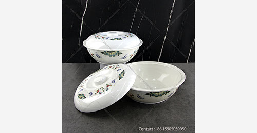 SEBEST retro creative design round melamine lid bowl