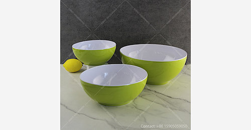 SEBEST Solid Wave Edge Round Melamine Plates White Plates