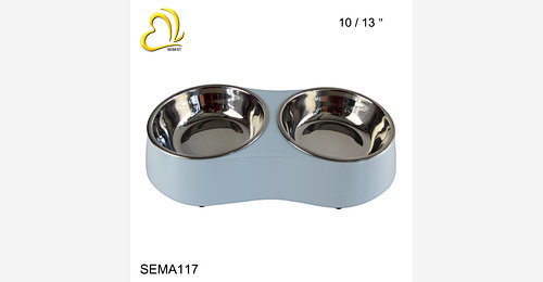 SEBEST Pet melamine stainless double bowl