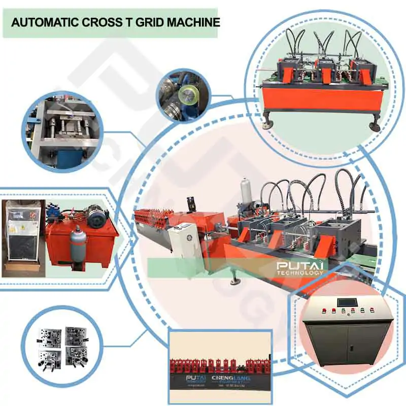 t grid production line suspended ceiling grid machine