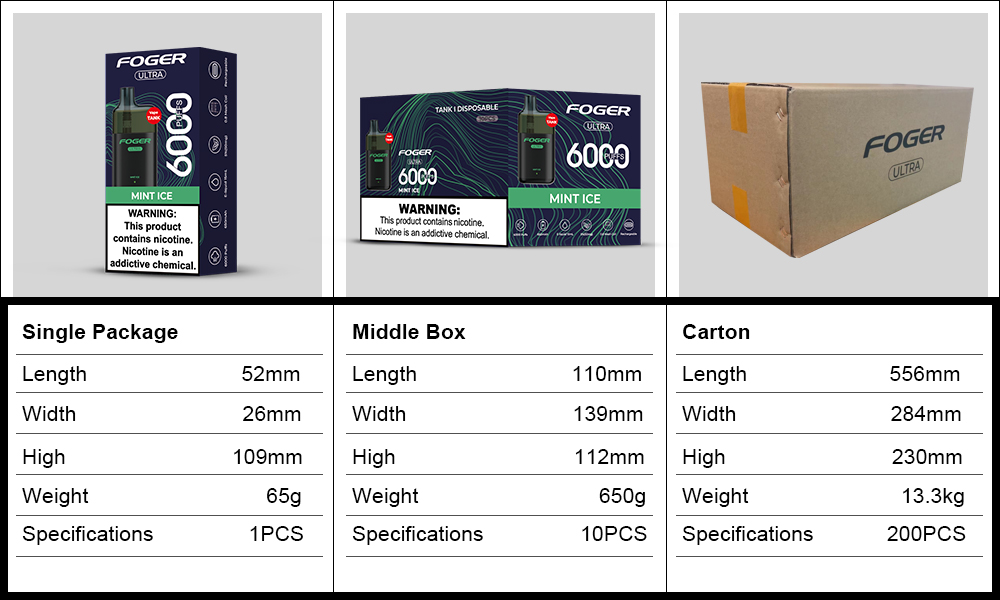 Foger Ultra 6000 Puff Disposable Vape - Long-Lasting, Flavorful Vaping