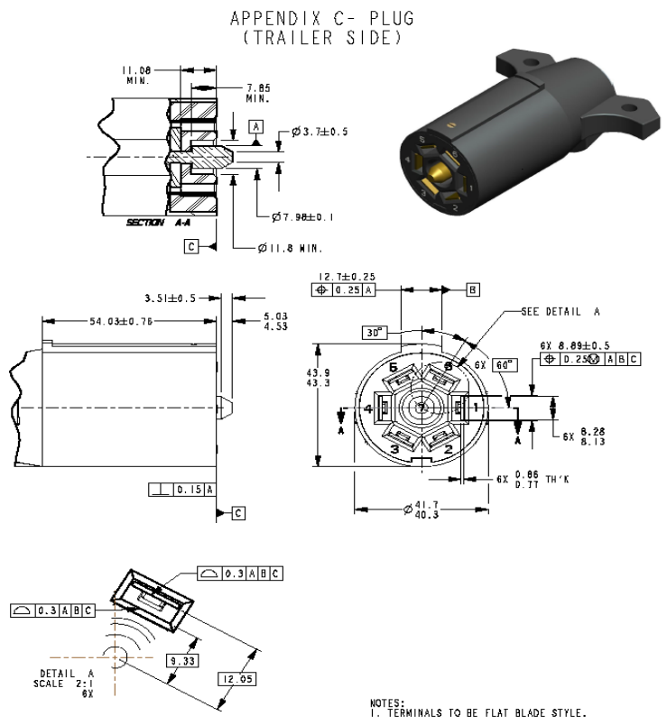 TP04G 7 Pin Round to 4 Pin and 5 Pin Trailer Adapter , 7 round to 5 ...
