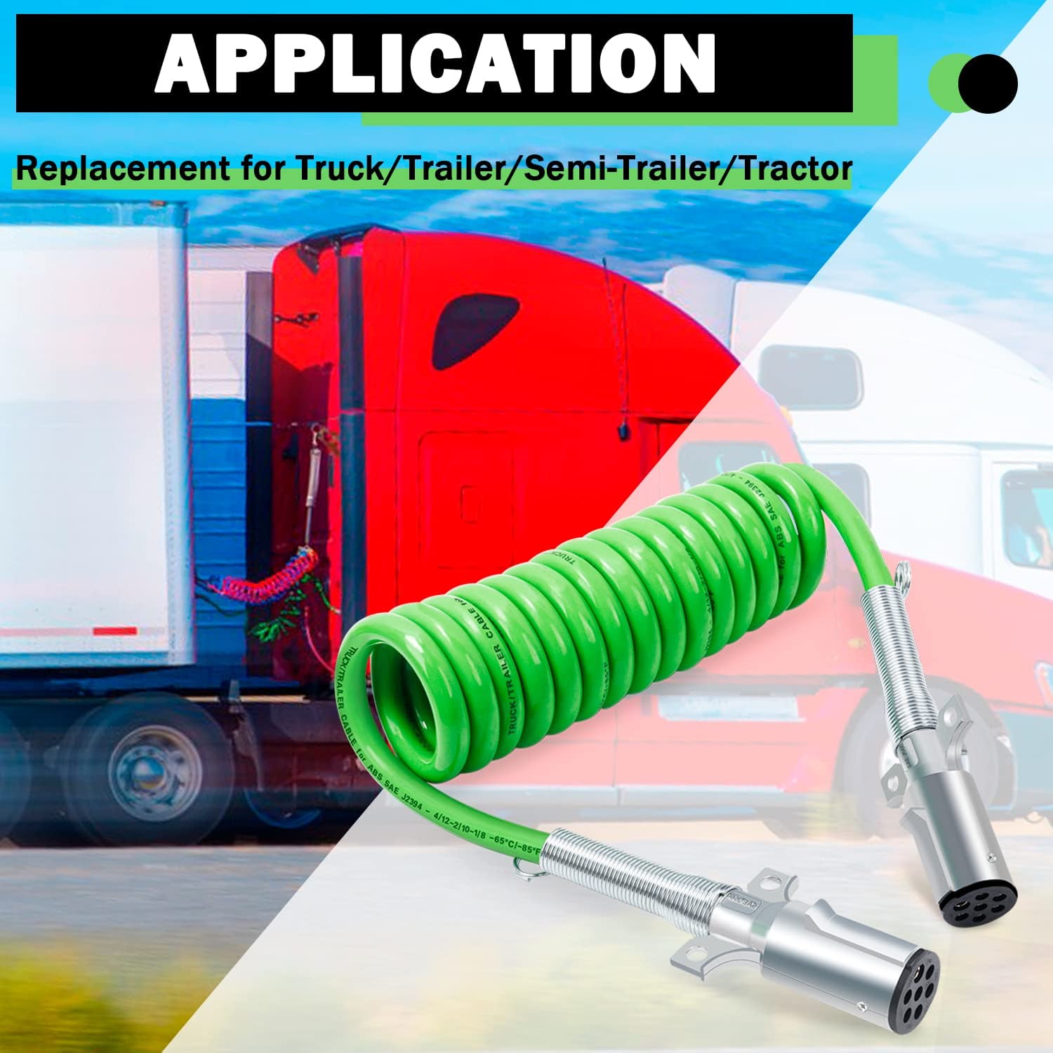 7 Way ABS Coiled Trailer Cable , 7 Way ABS Coiled Trailer Cord , 7 Way ...