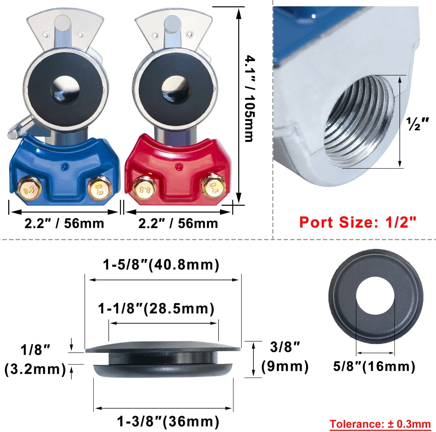 semi truck glad hands , 3 in 1 air power line gladhands , 3 in 1 air ...