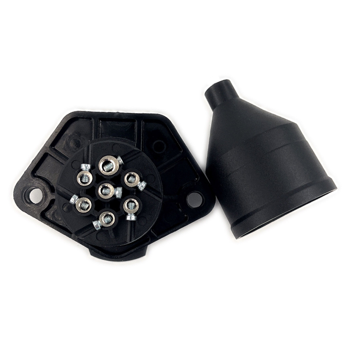 TS03A 7 pin 24v Nylon Trailer Socket with Rubber , 7 pin trailer ...