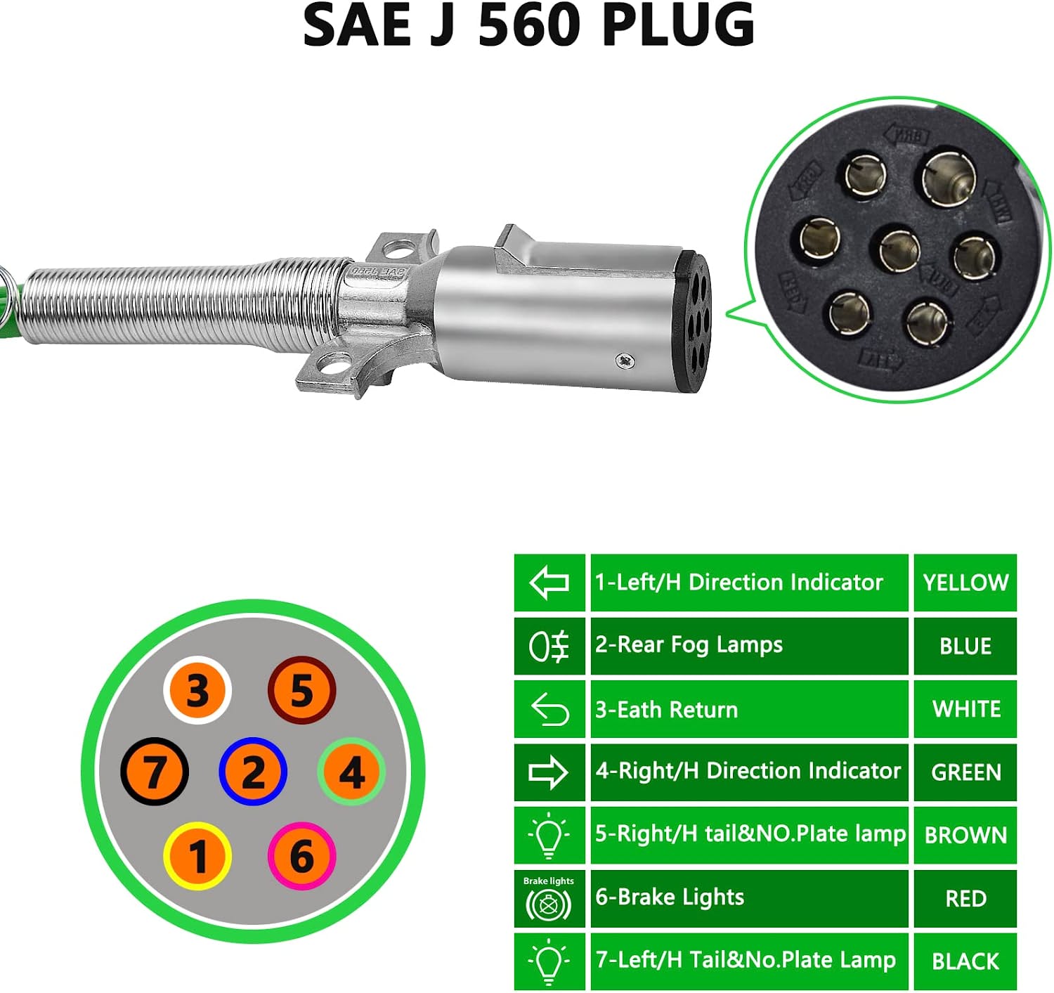 7 Way ABS Straight Trailer Cable Manufacturer-Autone