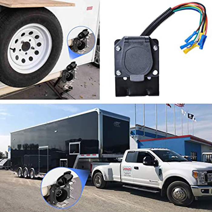 Autone 7 Way RV Trailer Light Connector Socket , 7 way trailer socket ...