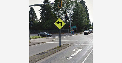 Edge Lit Sign-Left Turn Arrow-W1-1L