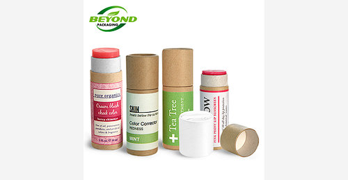 round shape bamboo push-up lip balm tube. packaging