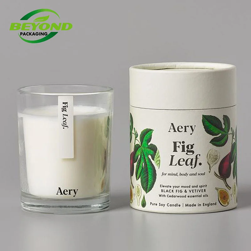 wholesale custom luxury candle packaging cylinder boxes