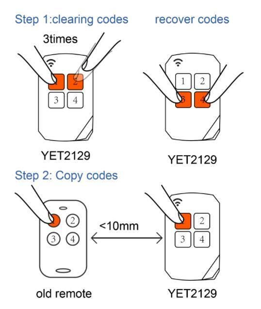 YET2129 is a universal copy code remote control duplicator.