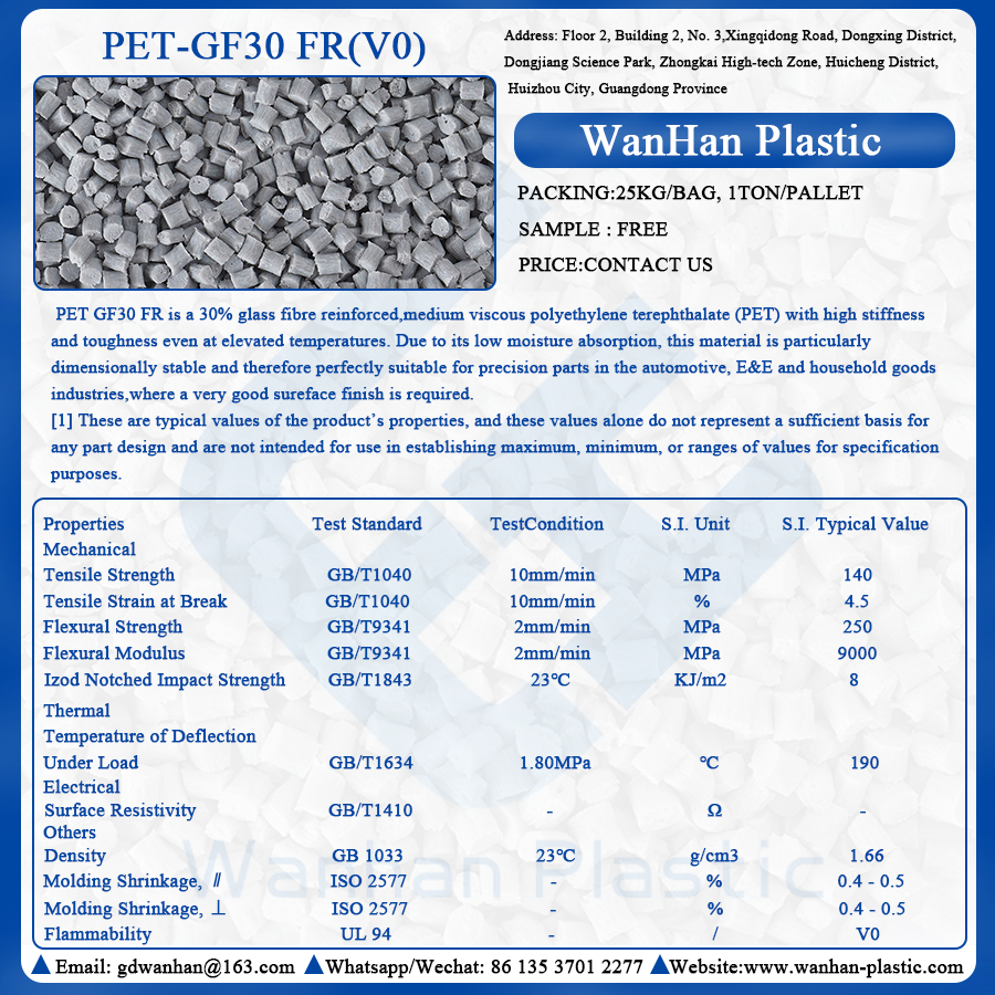 Полиэтилентерефталат ПЭТ GF30 FR(V0) -WanHan-Plastic