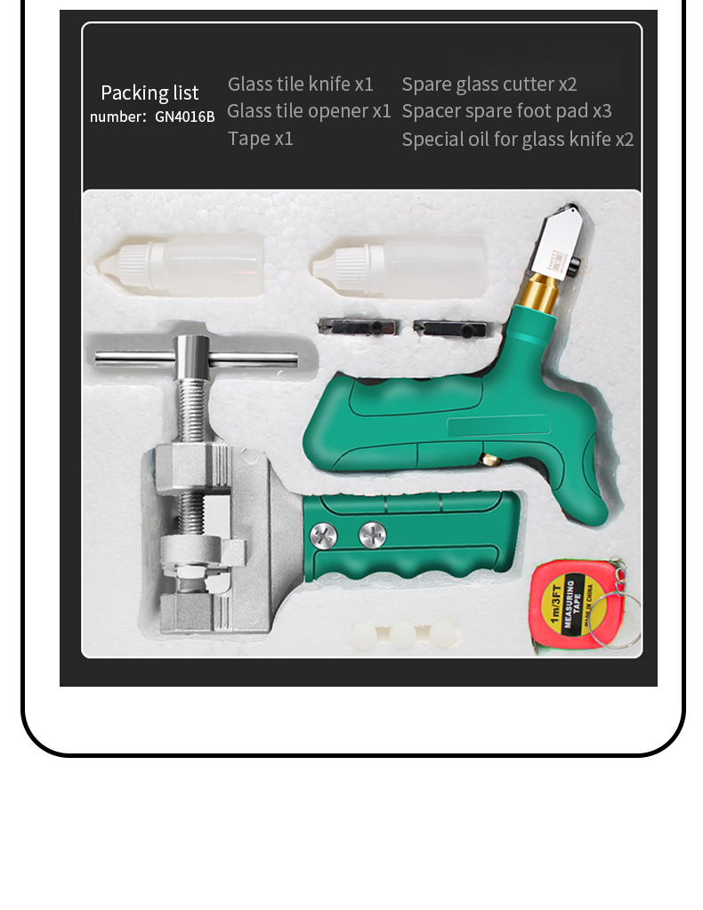 Glass Cutter 11-Piece Glass & Tile Cutting Kit - Includes Carbide ...