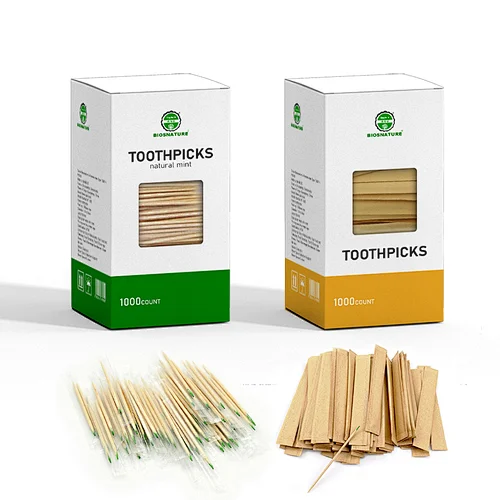 Single Plastic Wrapped bamboo toothpicks
