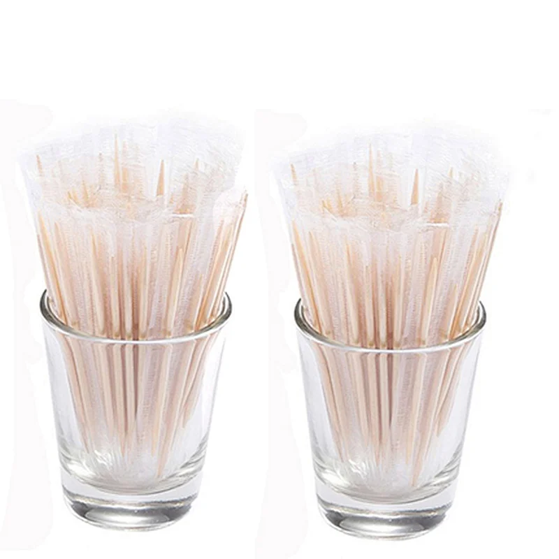 Single Plastic Wrapped bamboo toothpicks