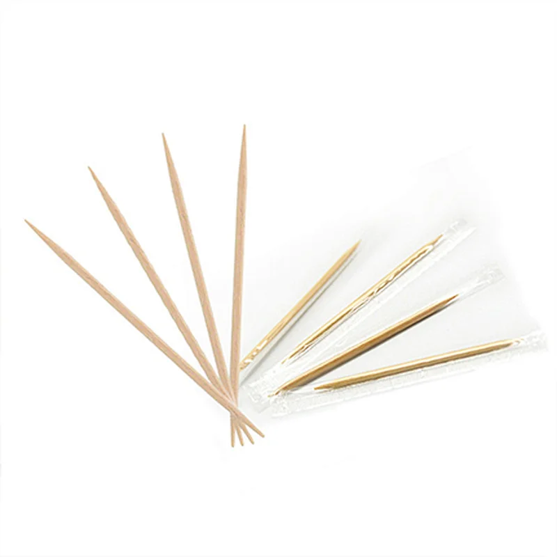 Single Plastic Wrapped bamboo toothpicks