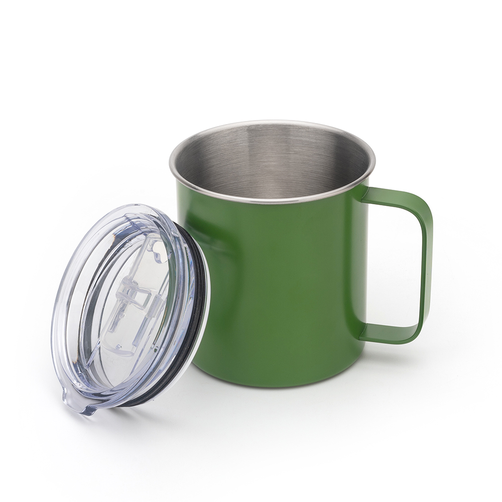 green mug with handle , mug with lid , non slip bottom mug