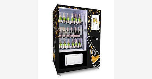 Wine champagne alcohol vending machine with elevator and age checker