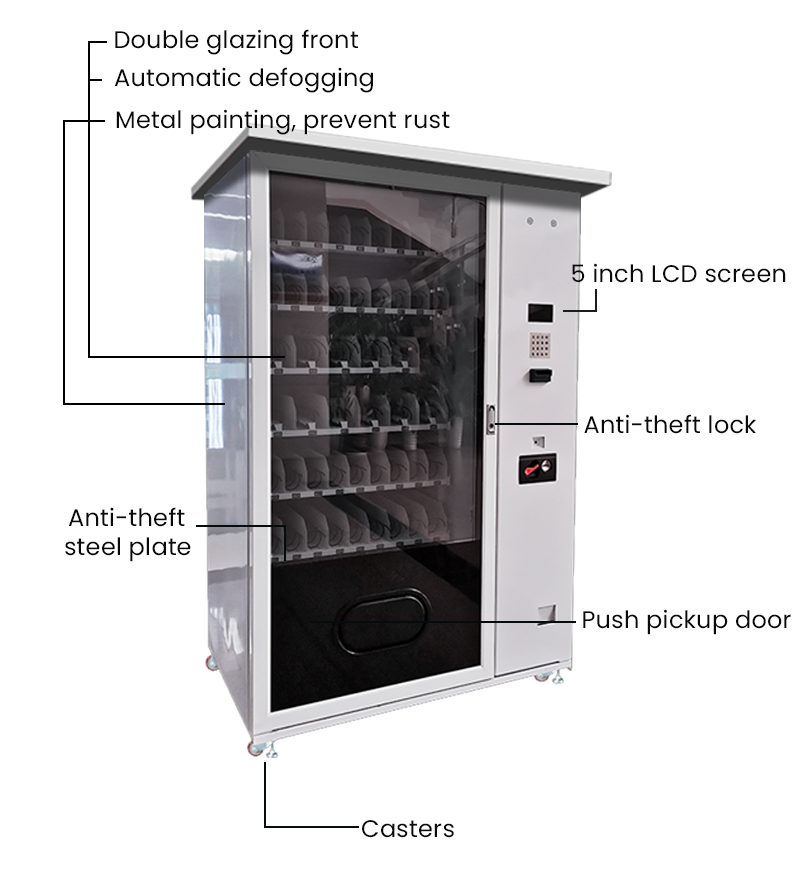 Outdoor Vending Machine with Shelter for Snacks Drinks