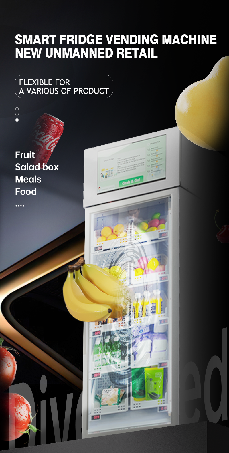 Smart Freezer Vending Machine for Pre-made Meals Food