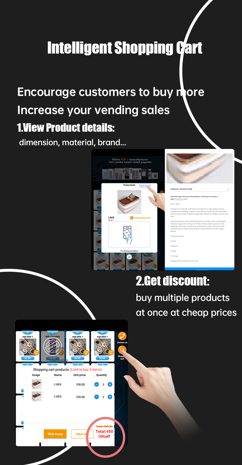 55-inch touchscreen smart vending machine with telemetry