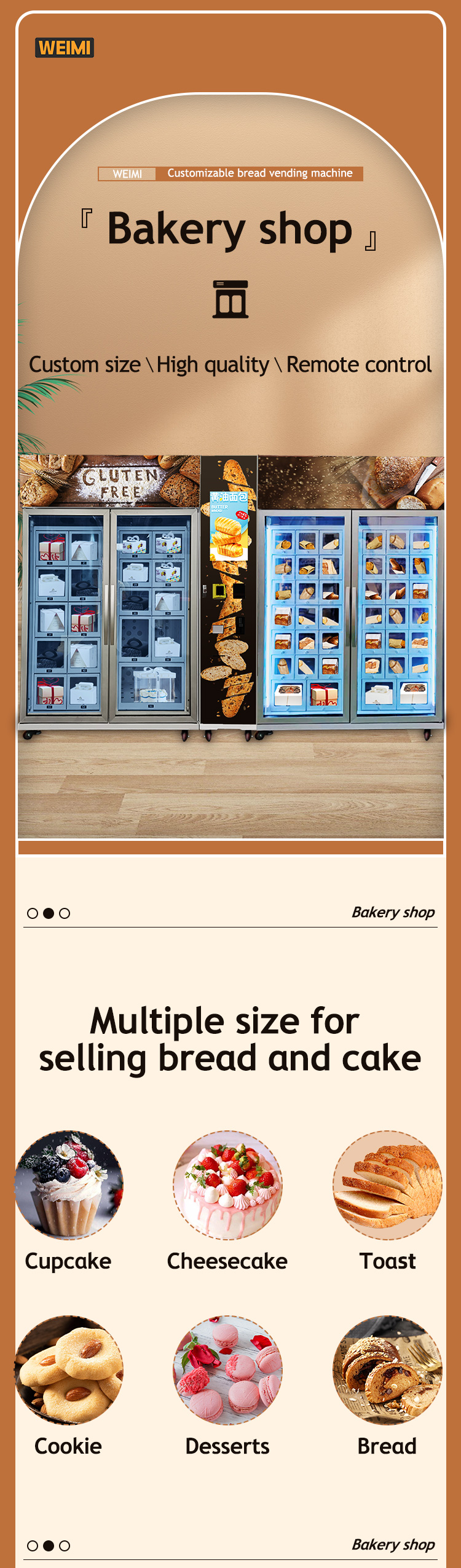 WEIMI Bakery Shop Bread Cake Vending Machine