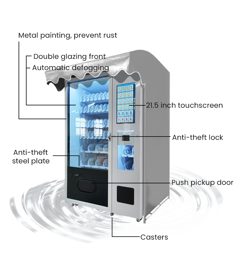Outdoor Smart Vending Machine for Snacks Drinks